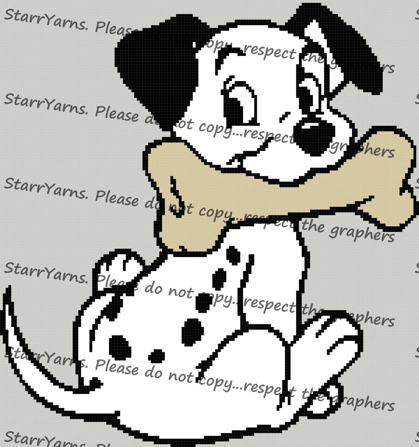 Give a Dog a Bone Crochet Graph Pattern - Etsy