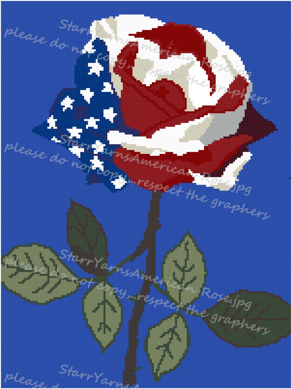 American Rose Crochet Graph Pattern - Etsy