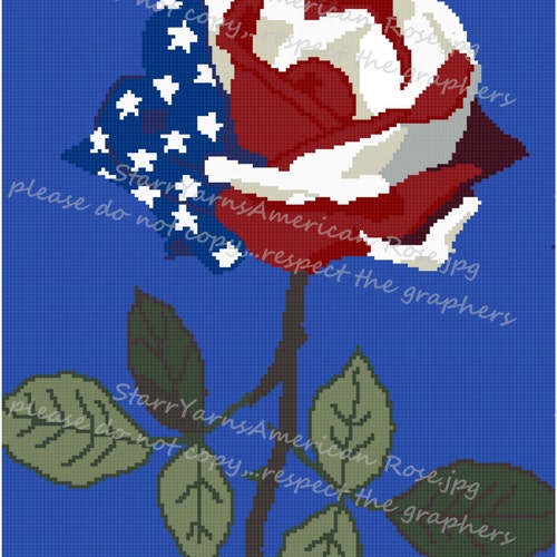American Rose Crochet Graph Pattern - Etsy