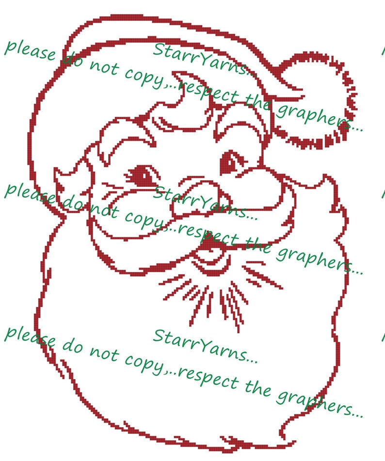 Santa Claus Crochet Graph Pattern - Etsy