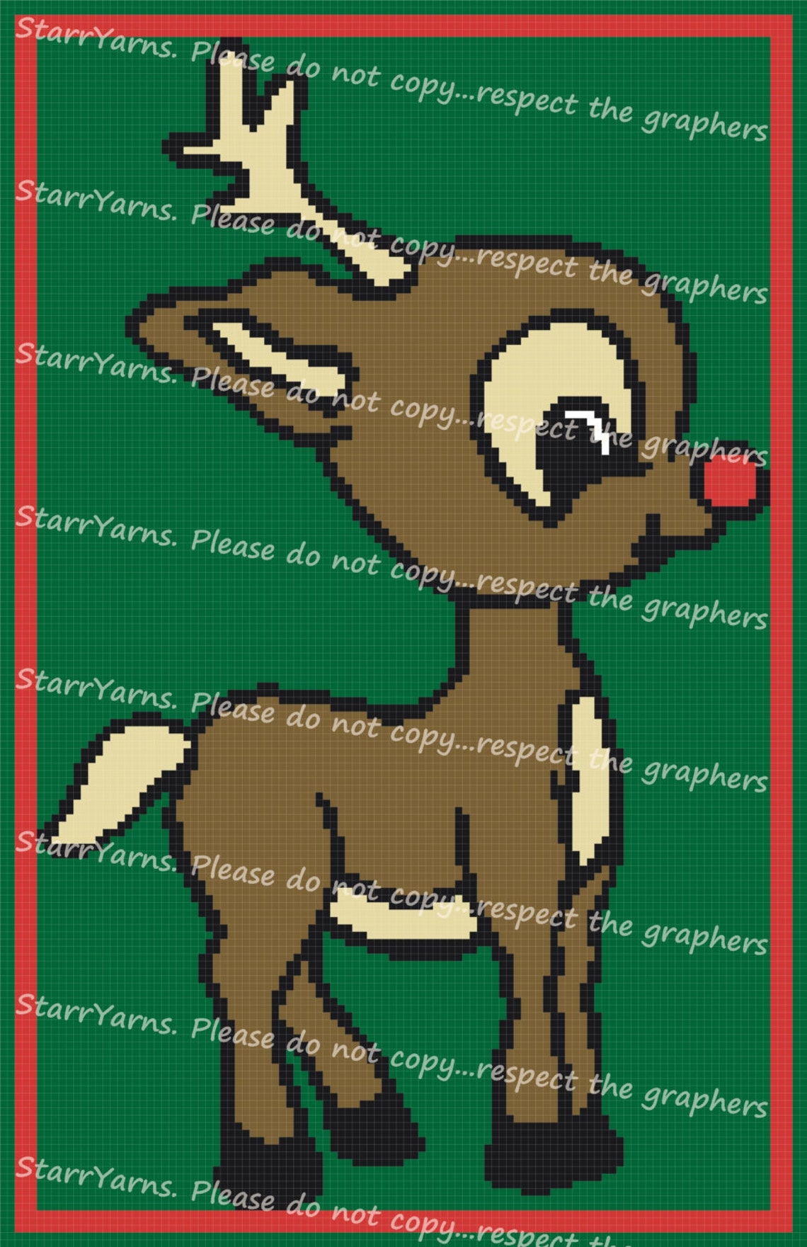 Rudolph Crochet Graph Pattern - Etsy