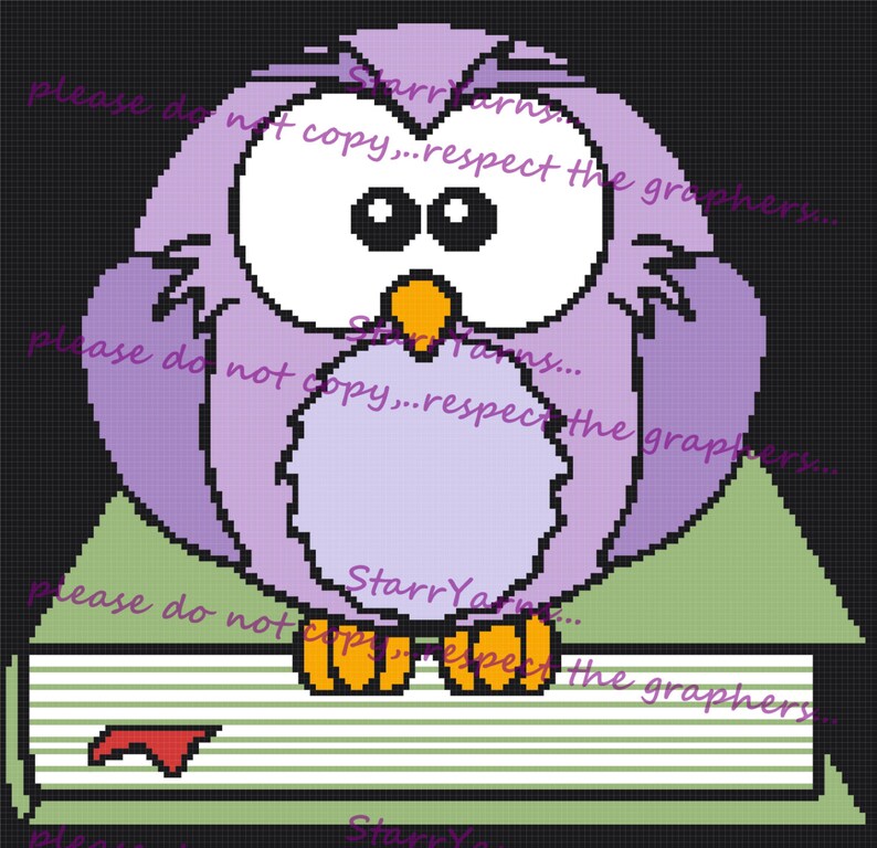 Book Owl Crochet Baby Graph Pattern - Etsy