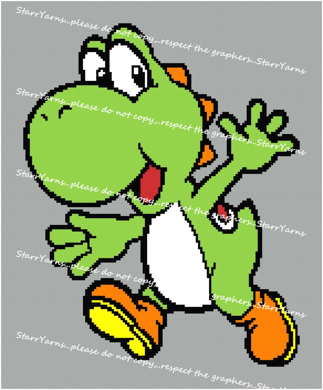 Adorable Dinosaur Crochet Graph Pattern - Etsy