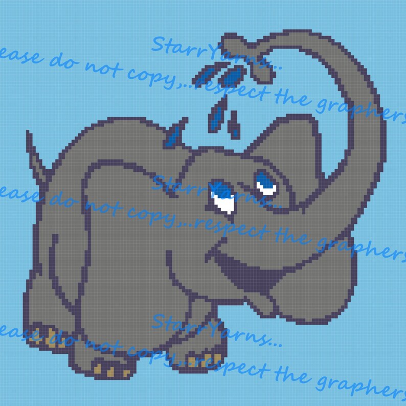 Fun Elephant Baby Crochet Graph - Etsy