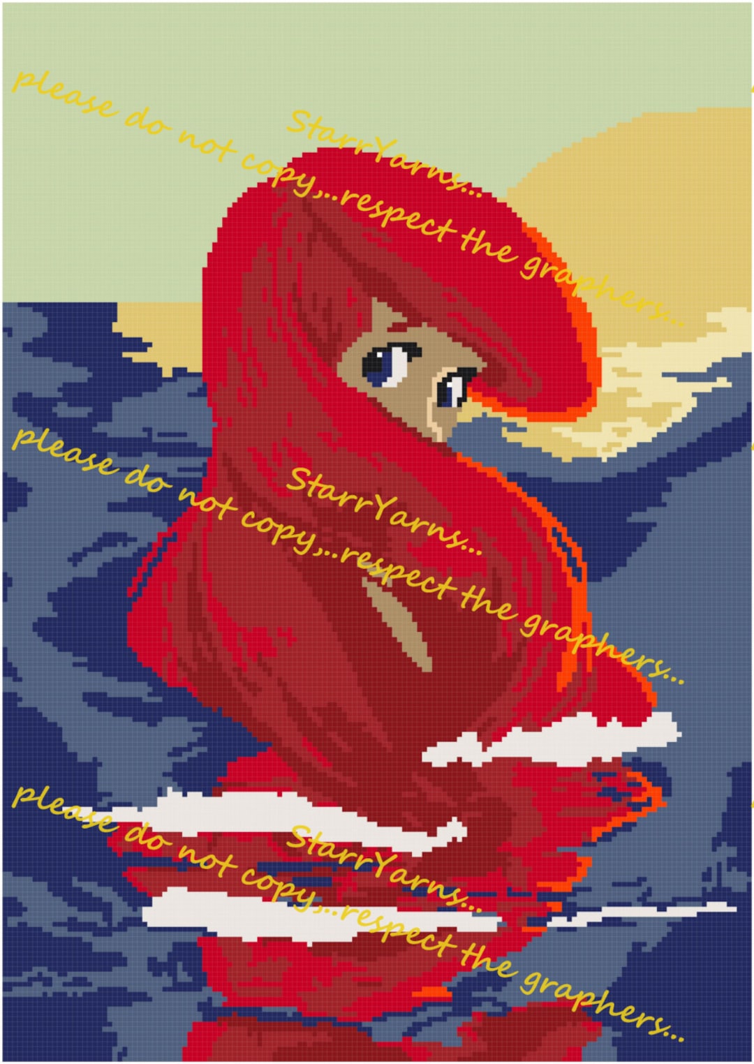Coy Mermaid Crochet Graph Pattern - Etsy