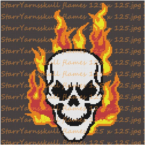 Flame Skull Crochet Graph Pattern - Etsy