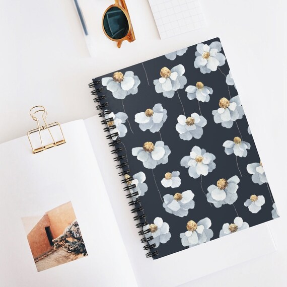 Floral Spiral Notebook Cute Journal Lined Notebook Diary - Etsy