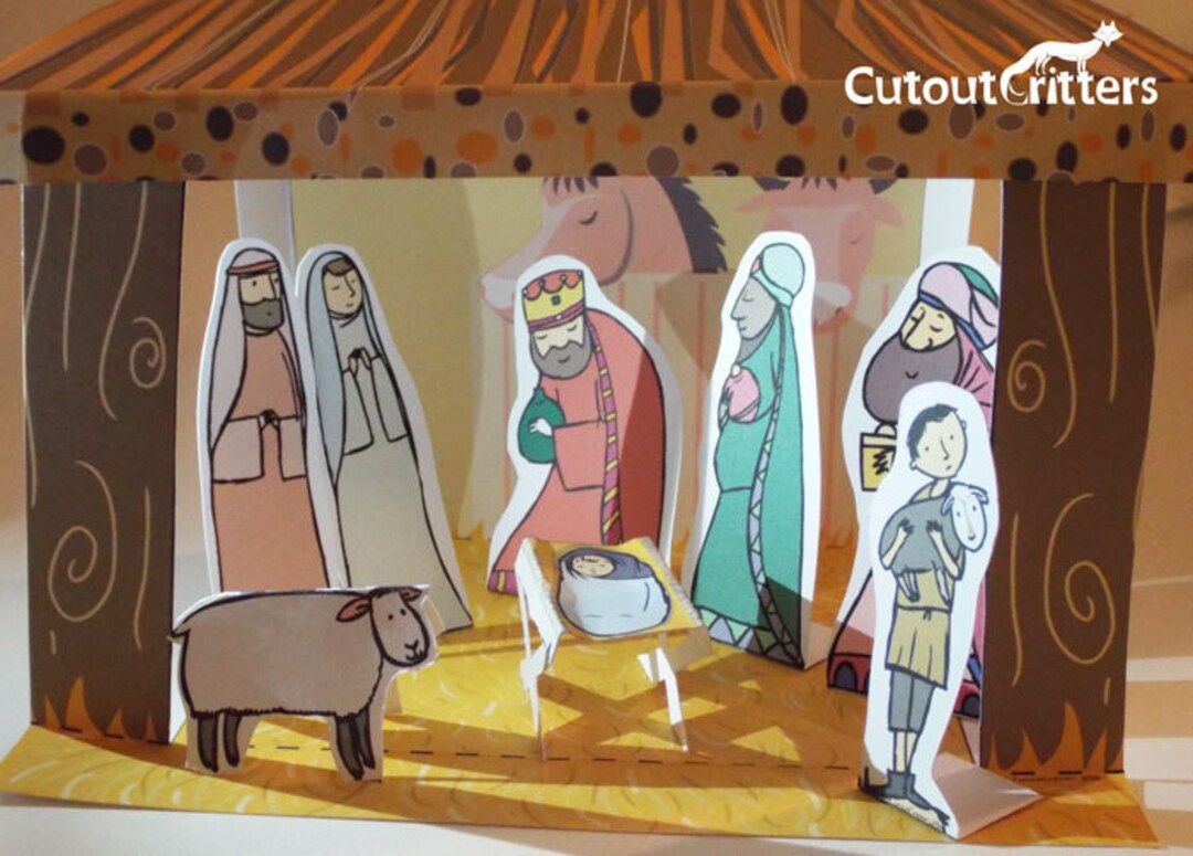 Christmas Nativity Cutout and Make Set, Including Baby Jesus, Mary ...