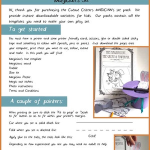 MAGIC Show Pack Digital Download, Children's Paper Craft , Template ...