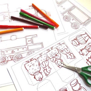 Train Pack Digital Download, Children's Paper Craft , Template Download ...