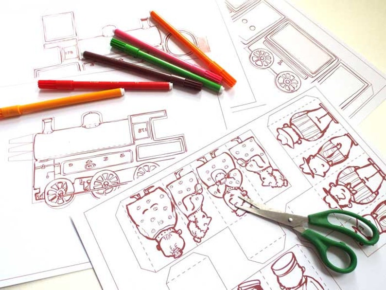 Train Pack Digital Download, Children's Paper Craft , Template Download ...