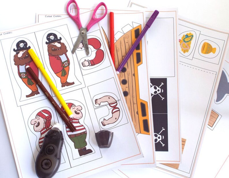 PIRATE Ship and Characters Digital Download, Children's Paper Craft ...