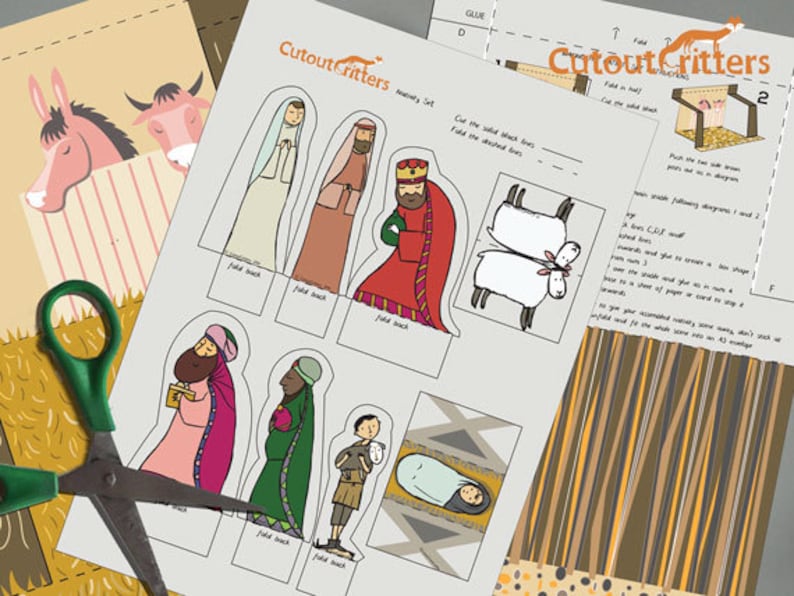 Christmas Nativity Cutout and Make Set, Including Baby Jesus, Mary ...