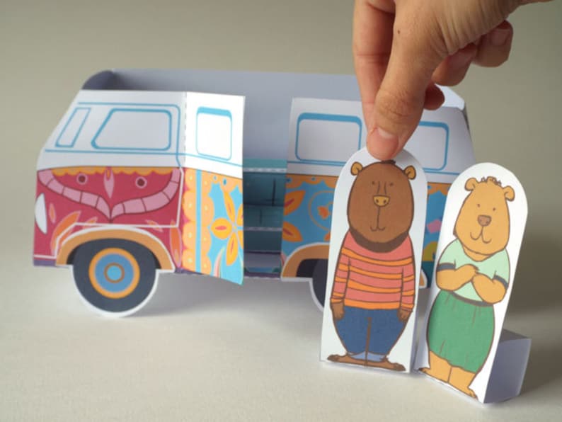 KIDS CAMPER VAN and Characters Digital Download, Children's Camper Van ...