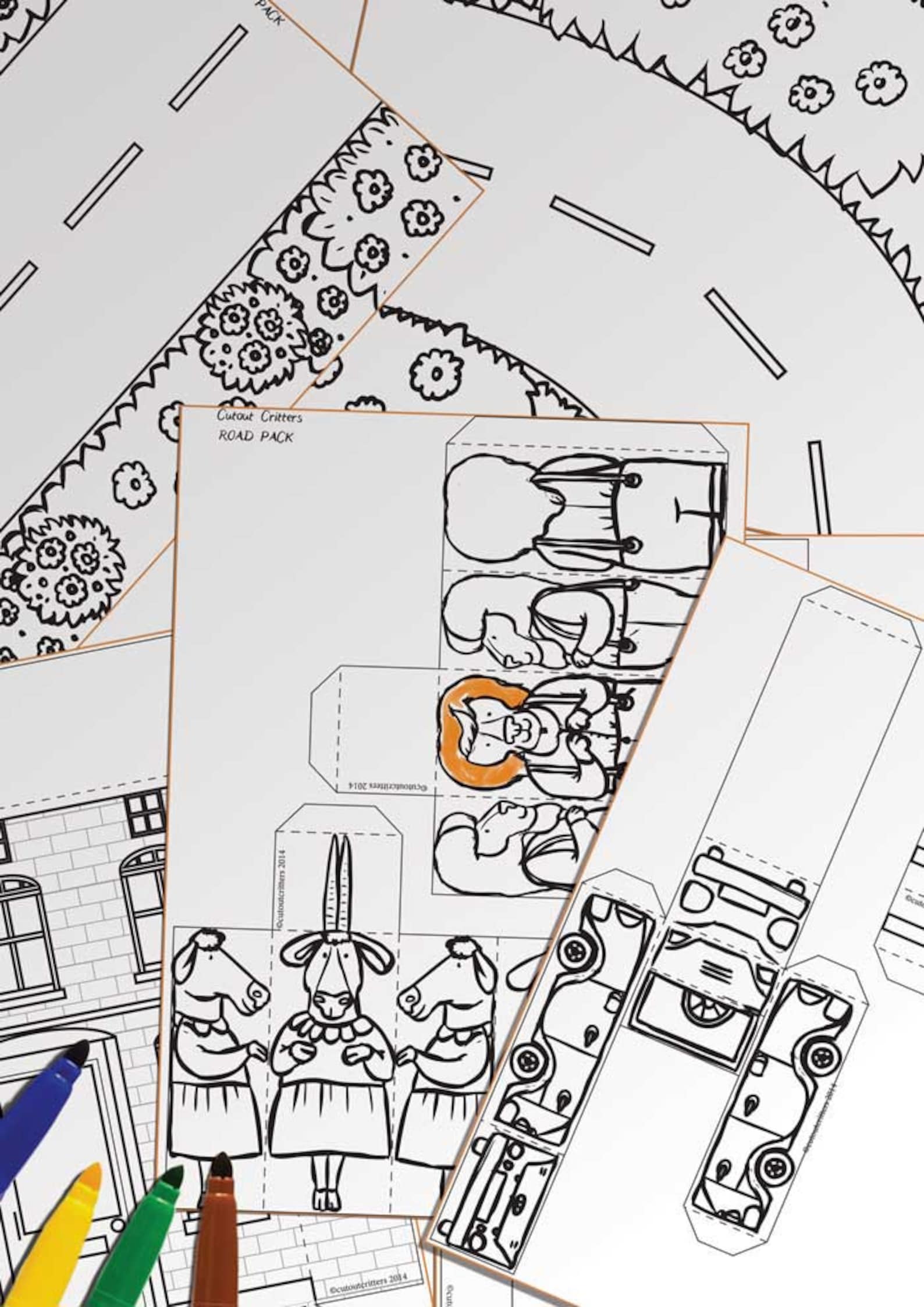 ROAD and Car Digital Download Printable Pack for Children's Paper Craft ...