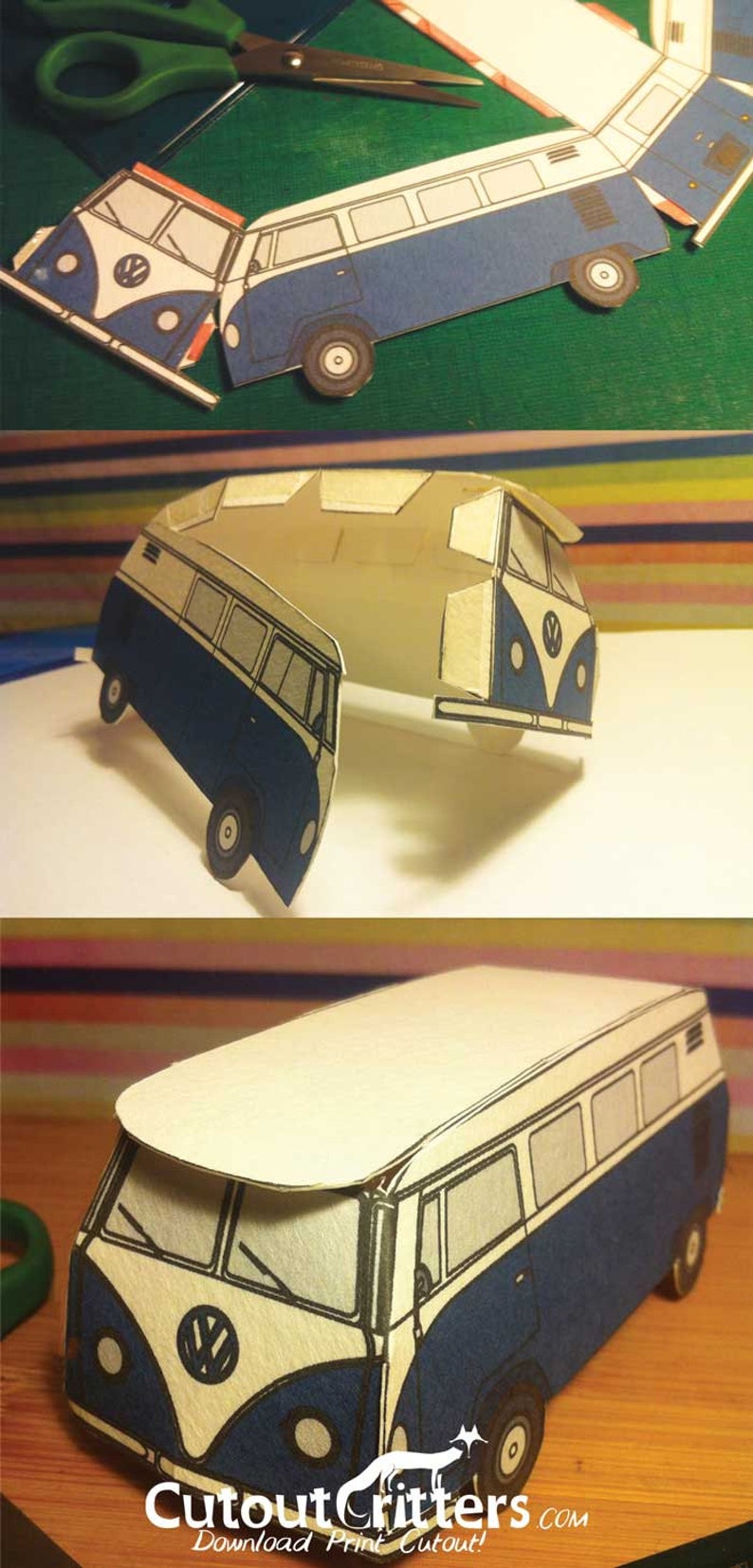 CAMPER VAN, Cutout Critters Template for a Make Your Own Camper Van ...