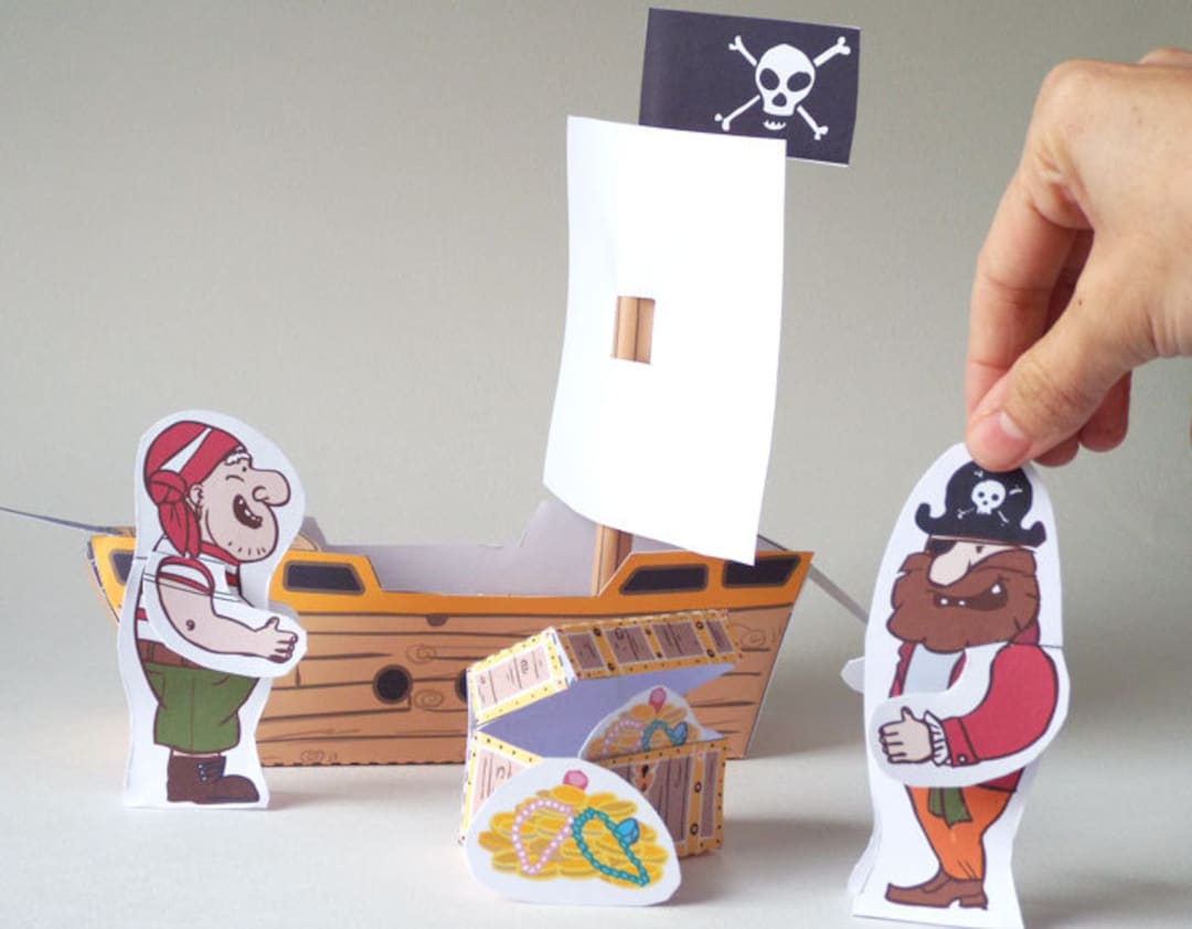 PIRATE Ship and Characters Digital Download, Children's Paper Craft ...