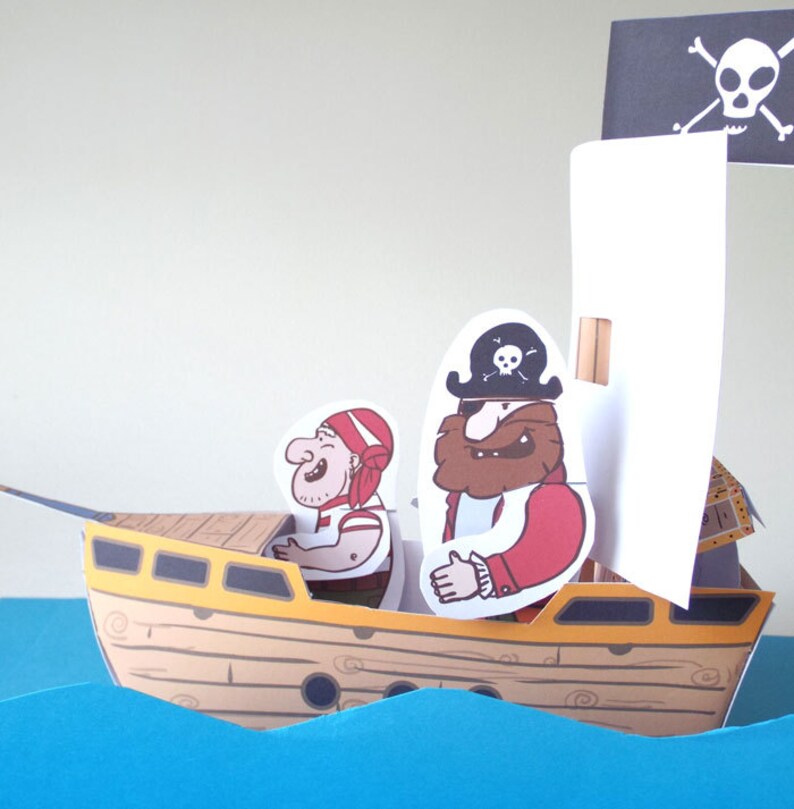 PIRATE Ship and Characters Digital Download, Children's Paper Craft ...