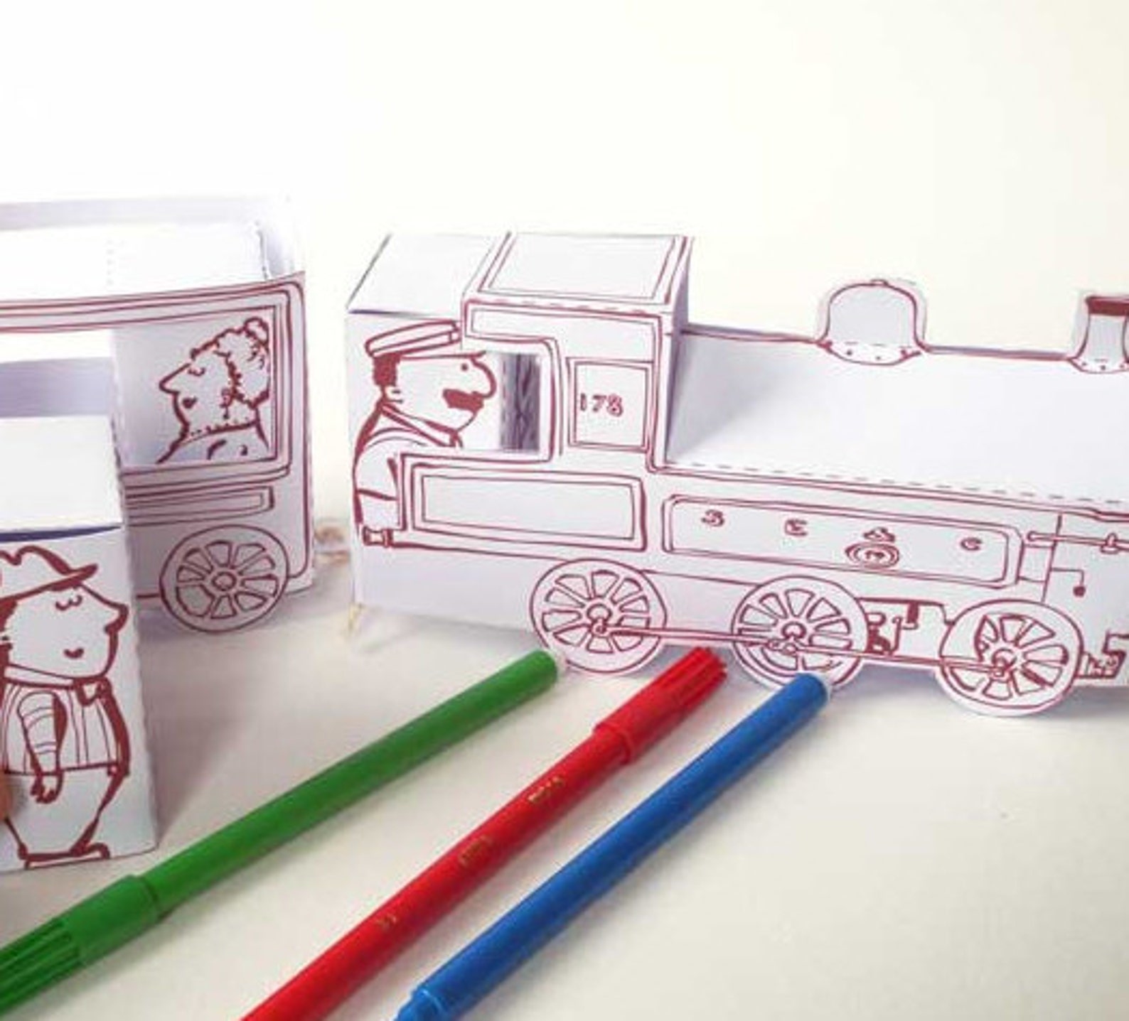 Train Pack Digital Download, Children's Paper Craft , Template Download ...