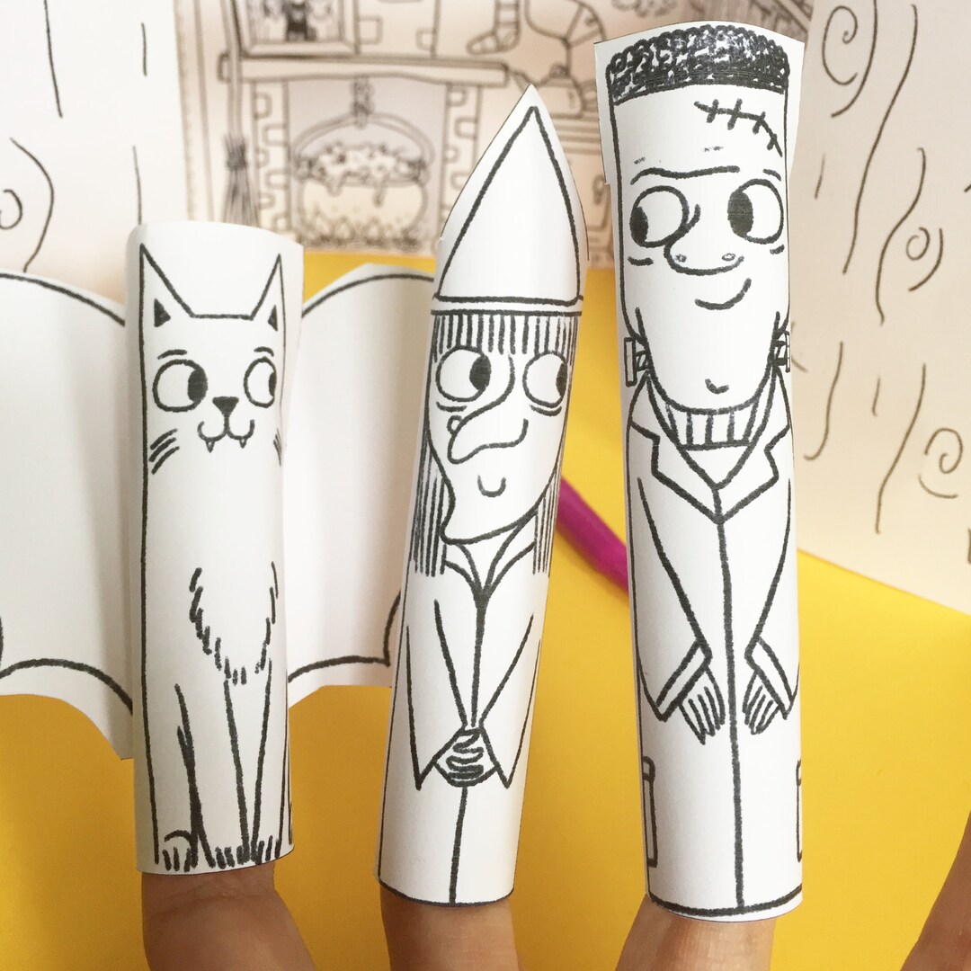 Halloween Finger Puppet Set - Etsy