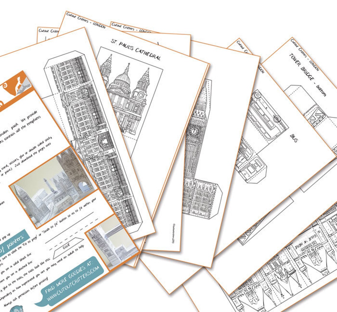 LONDON, Digital Download , Template Download, Print and Make - Etsy