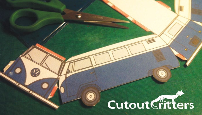 CAMPER VAN, Cutout Critters Template for a Make Your Own Camper Van ...