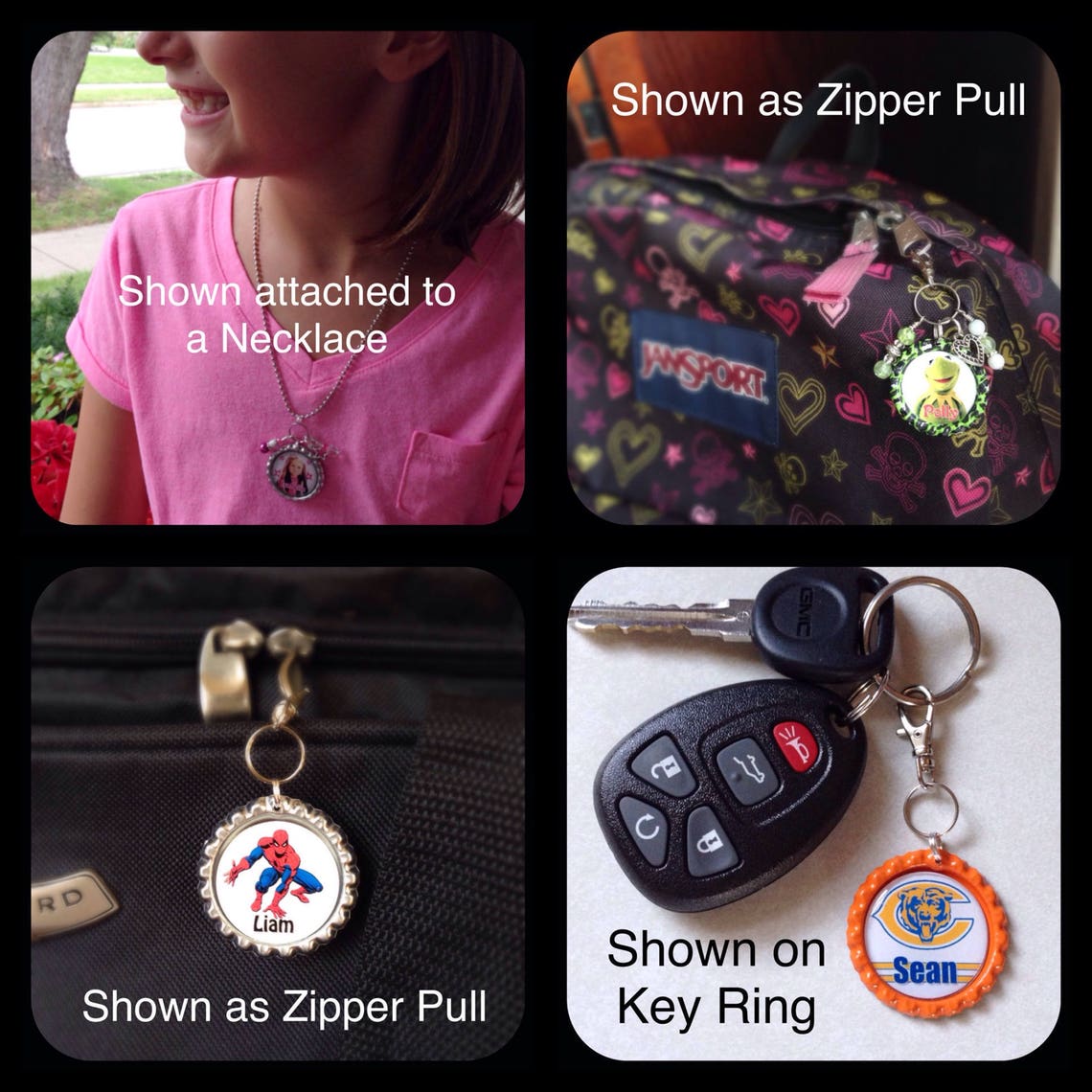 SOFIA the FIRST Personalized Name Bottle Cap Pendant With Clip - Etsy