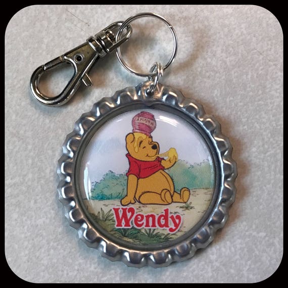 WINNIE the POOH TIGGER Personalized Name Bottle Cap Pendant | Etsy