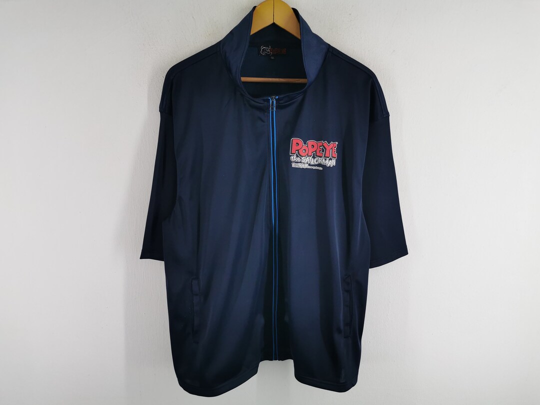 Popeye Jacket Vintage 90s Popeye the Sailorman Track Jacket Size 5L - Etsy