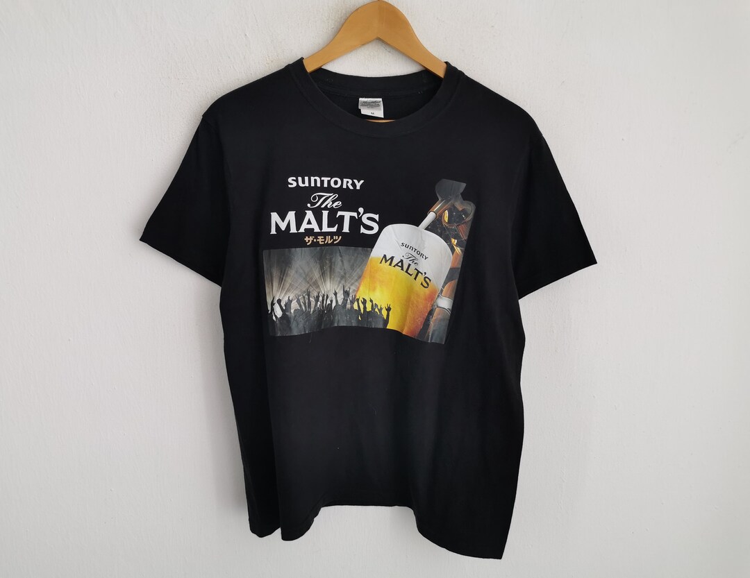 Suntory Malt's Shirt Vintage Suntory Malt's Beer Logo Print Tee T Shirt ...