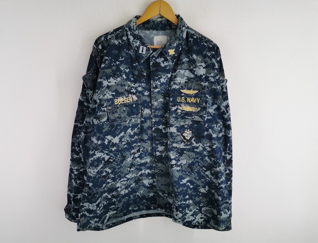 US Navy Jacket Vintage US Navy Uniform Camo Army Jacket Size M/L - Etsy
