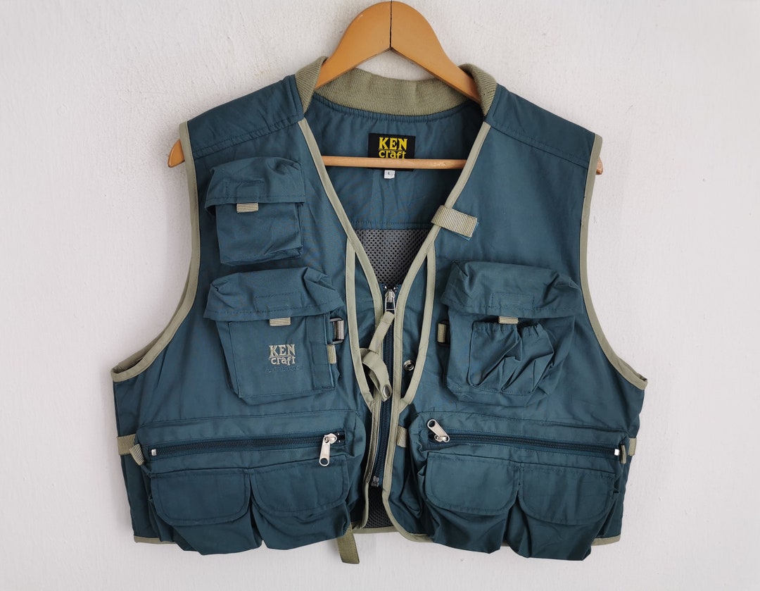 Ken Craft Jacket Vintage Ken Craft Fishing Vest Jacket Size L - Etsy
