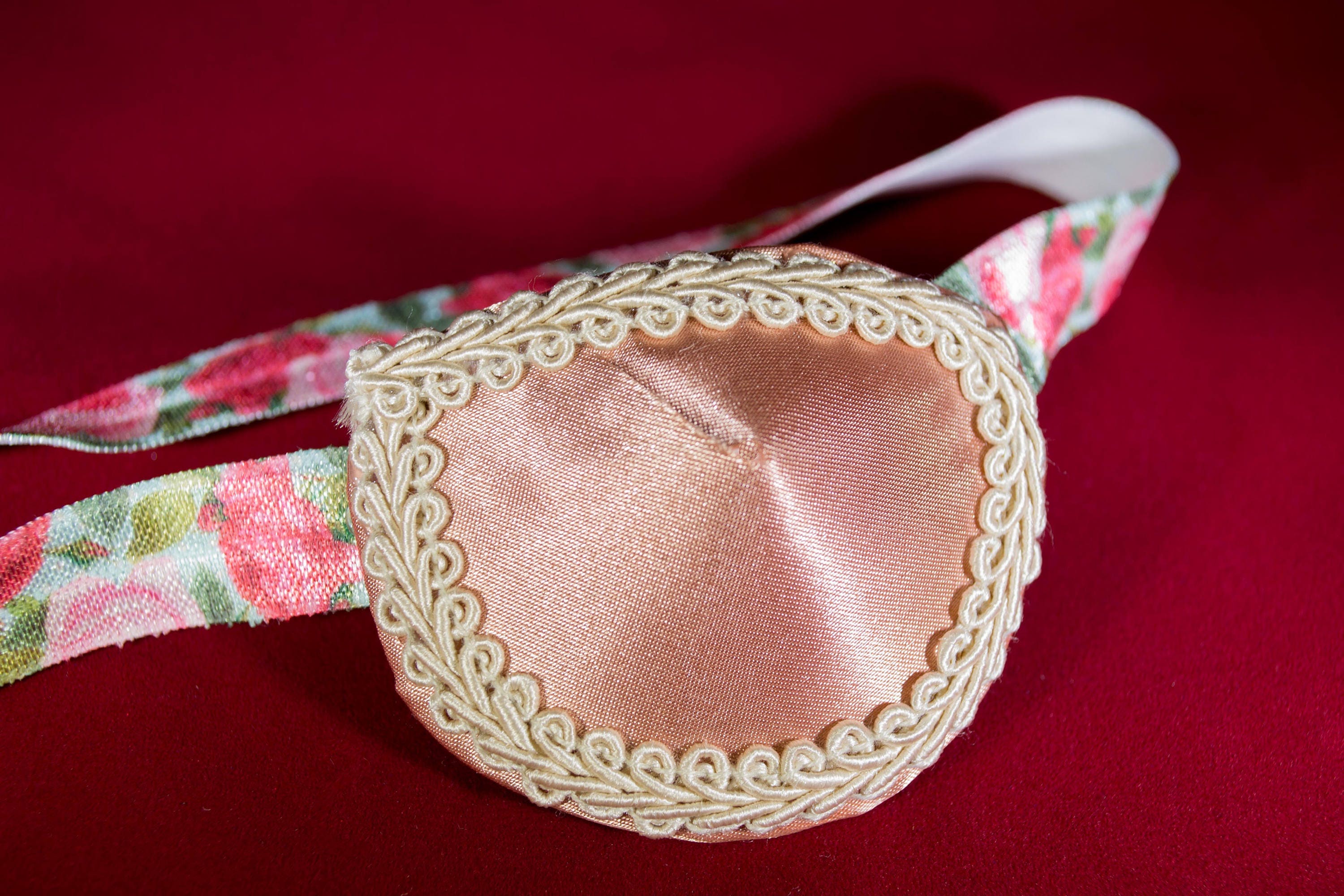 Rose and Tan Handmade Fabric Adult Eyepatch vision accessory | Etsy