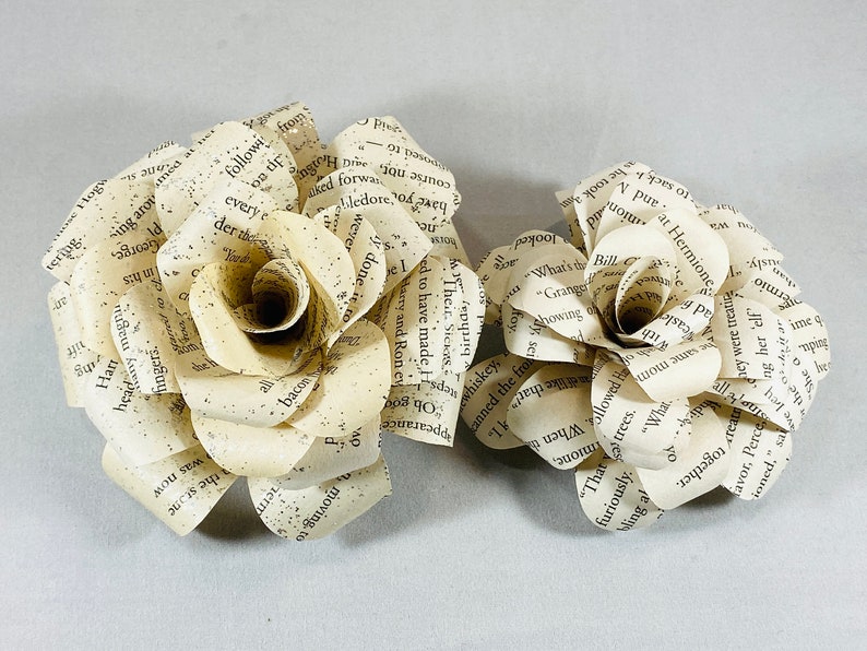 Book Paper Flowers Upcycled Paper Flowers Book Lover Gift - Etsy