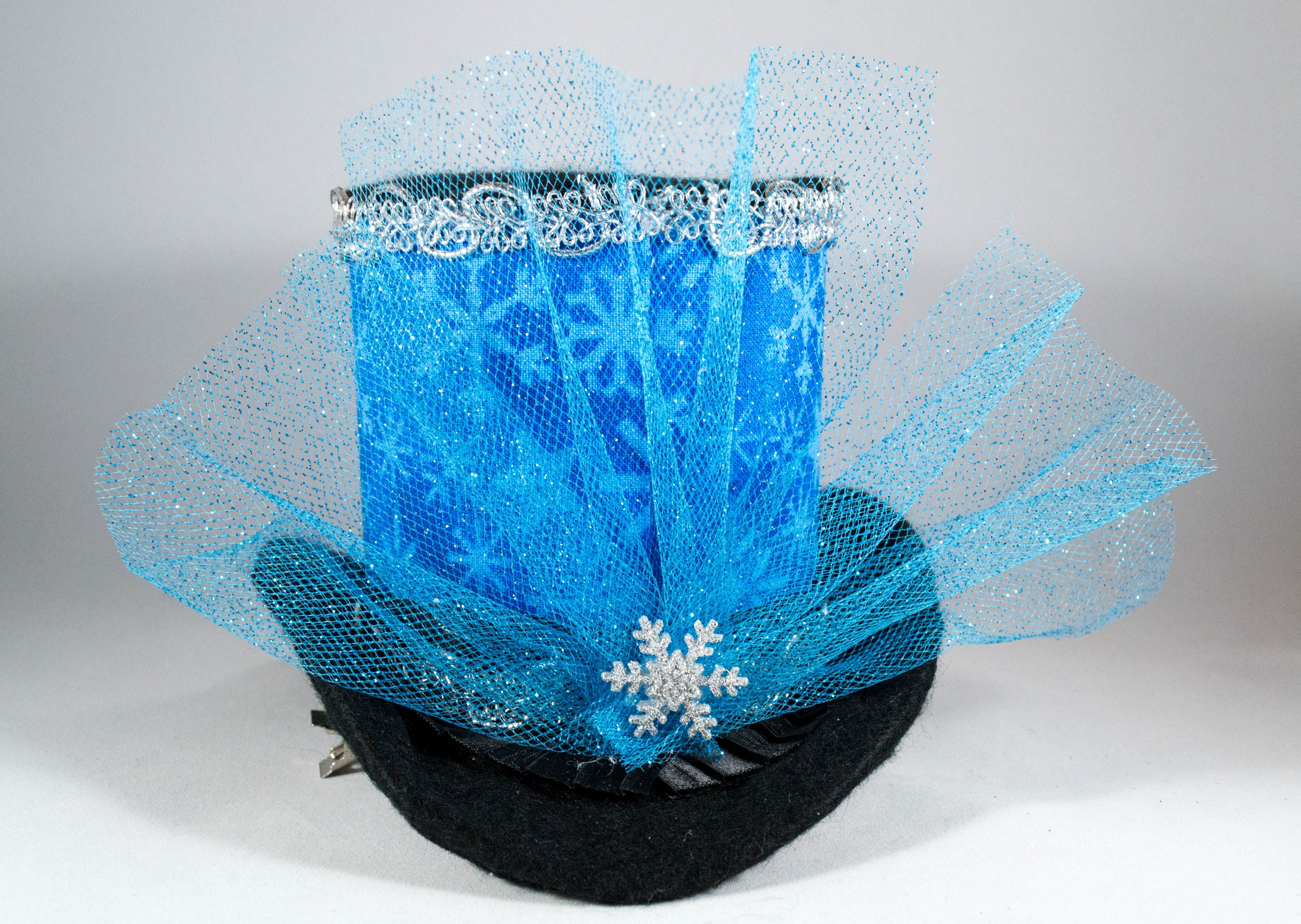 Blue Snowflake Christmas Mini Top Hat/ Fabric Hat/ Holiday | Etsy