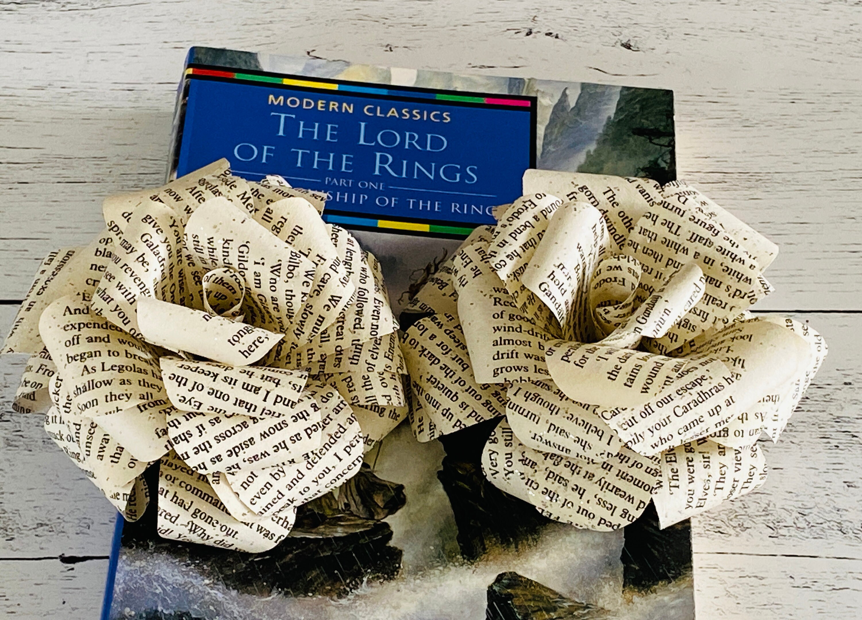 Book Paper Flowers, Upcycled Paper Flowers, Book Lover Gift, Book Decor ...