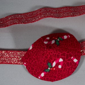 Candy Cane Holiday Adult Eyepatch, Handmade Fabric Eyepatch/ Vision ...