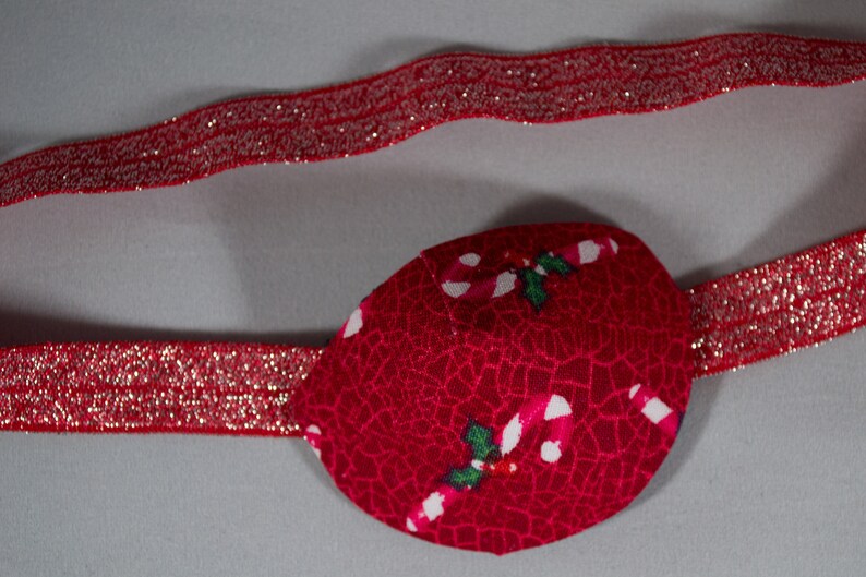Candy Cane Holiday Adult Eyepatch, Handmade Fabric Eyepatch/ Vision ...