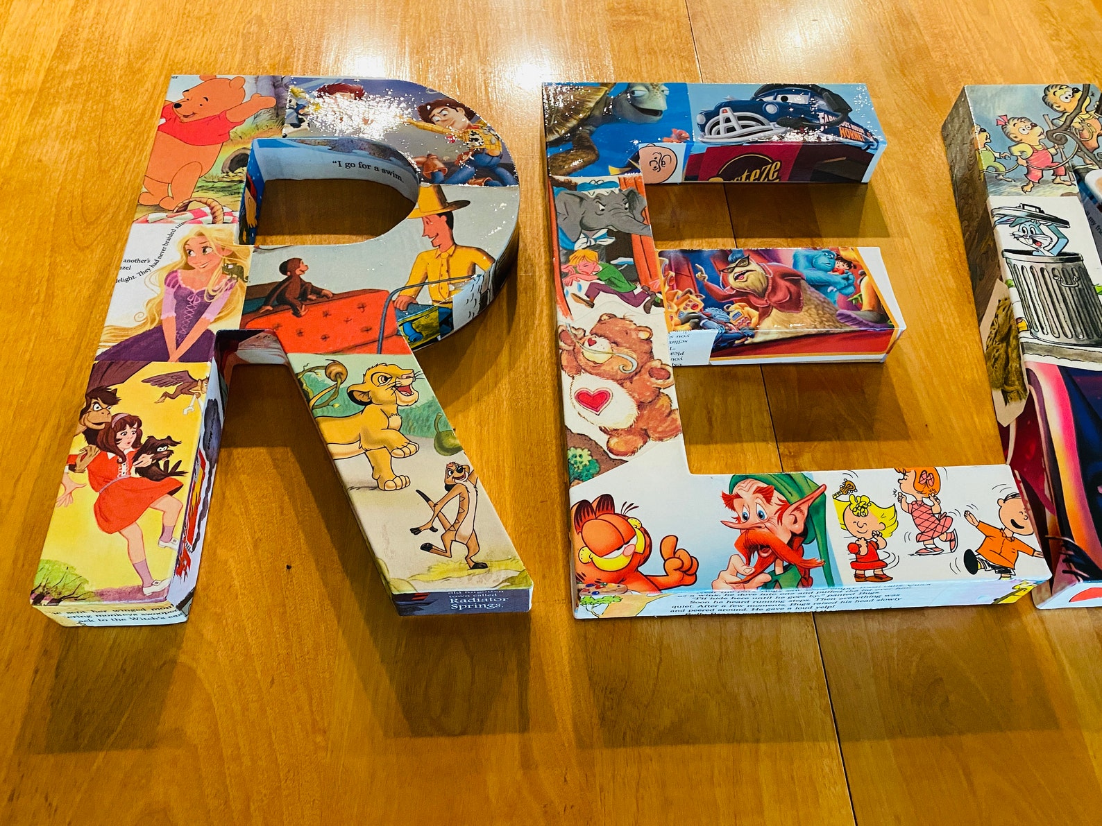 Custom Read Letters Children's book decoupage Handmade | Etsy