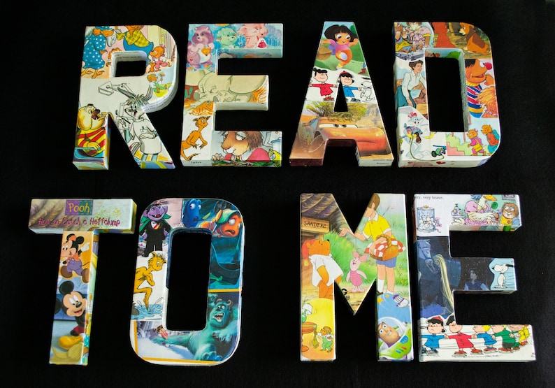 Custom Read Letters Children's Book Decoupage Handmade - Etsy