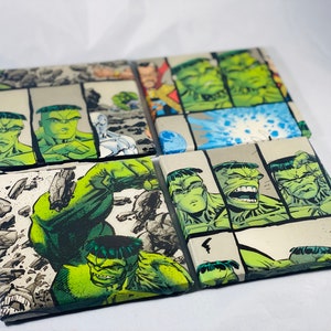 Hulk Boom Decorative Tile Coasters Set, Resin Covered, Comic Art, Wall ...
