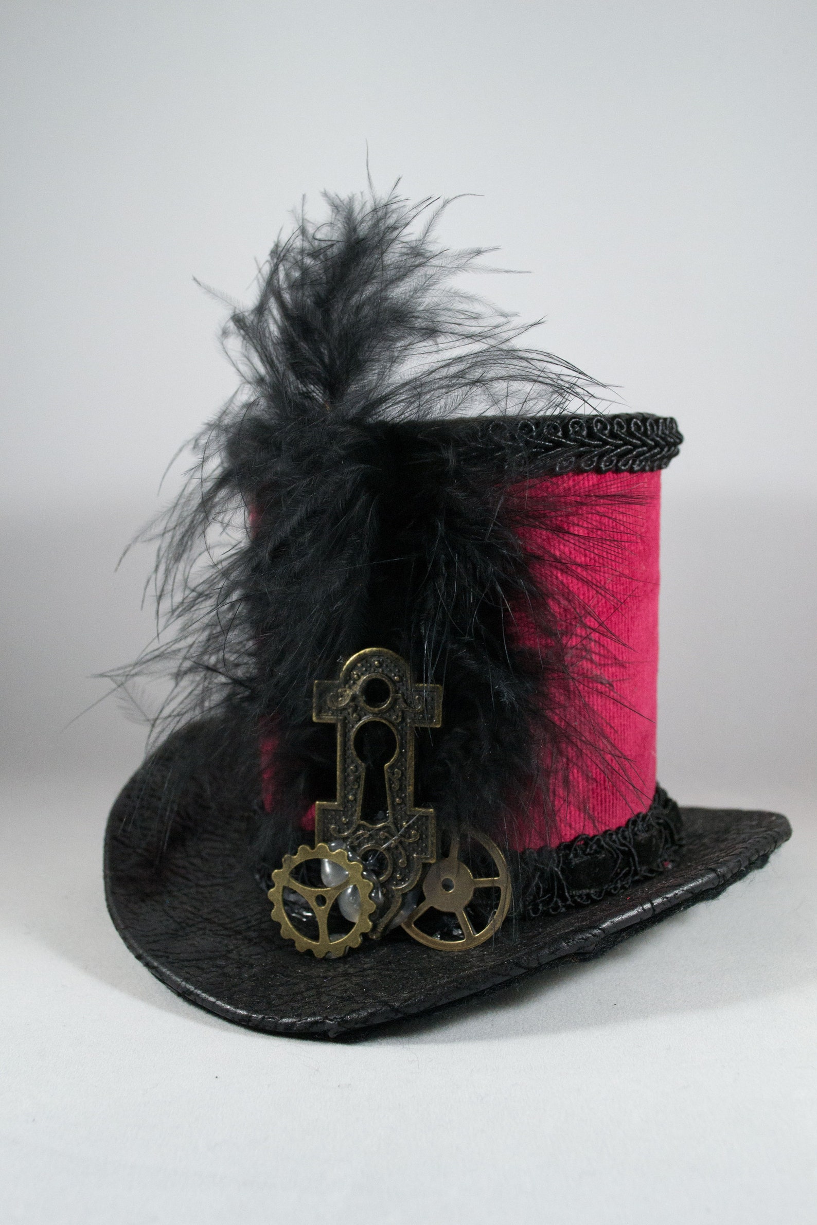 Black and Red Steampunk Mini Hat | Etsy