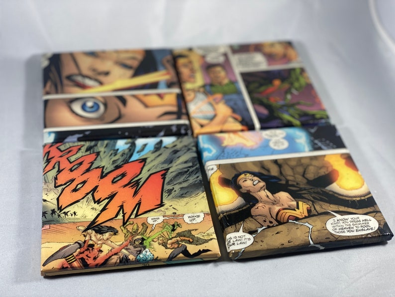 Wonder Woman Superhero Decorative Tile Coasters, Resin Covered, Comic ...