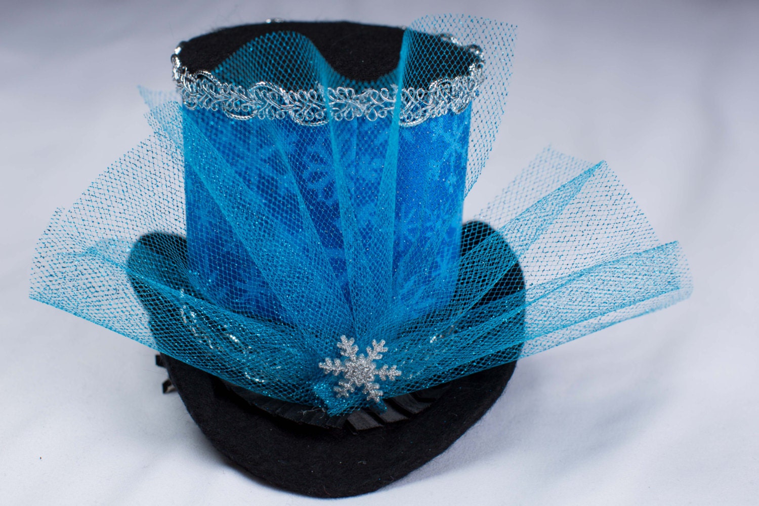 Blue Snowflake Christmas Mini Top Hat/ Fabric Hat/ Holiday | Etsy
