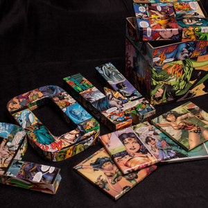 Comic Gift Box Package Handmade Tile Coasters POW Comic - Etsy