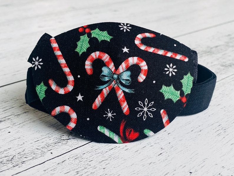 Holiday Candy Canes Adult Fabric Eyepatch, Handmade/ Vision Accessory ...