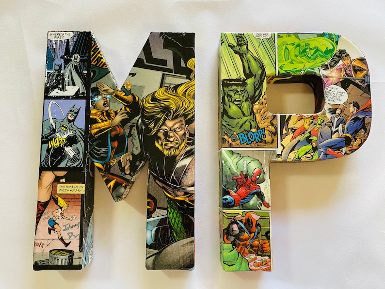 Comic Book Letters Comic Decoupage Handmade Collage of Mod - Etsy