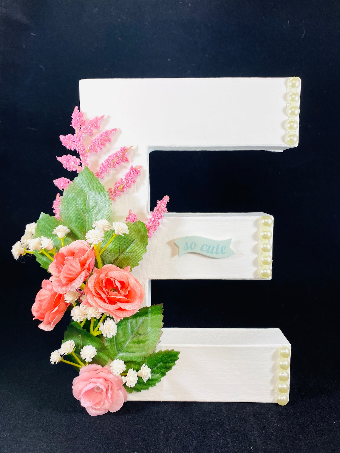 Custom Floral Letter Free Standing Letter Paper Mache - Etsy