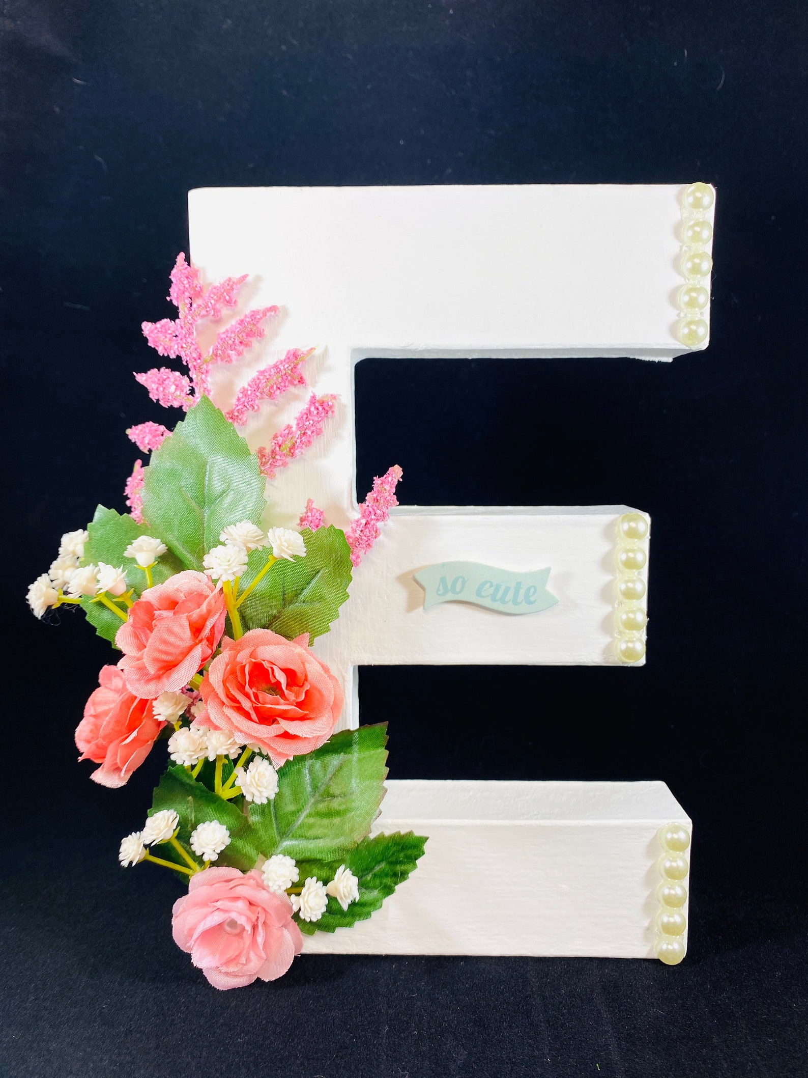 Custom Floral Letter Free Standing Letter Paper Mache - Etsy