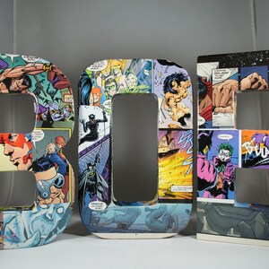 Comic Book Letters, Comic Decoupage, Handmade Collage of Mod Podge ...